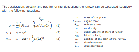 The acceleration, velocity, and position of the plane | Chegg.com