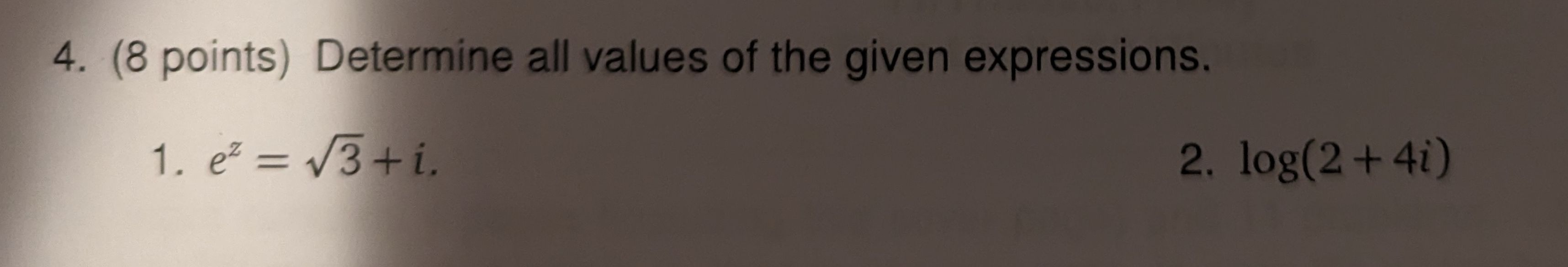 Solved (8 ﻿points) ﻿Determine all values of the given | Chegg.com
