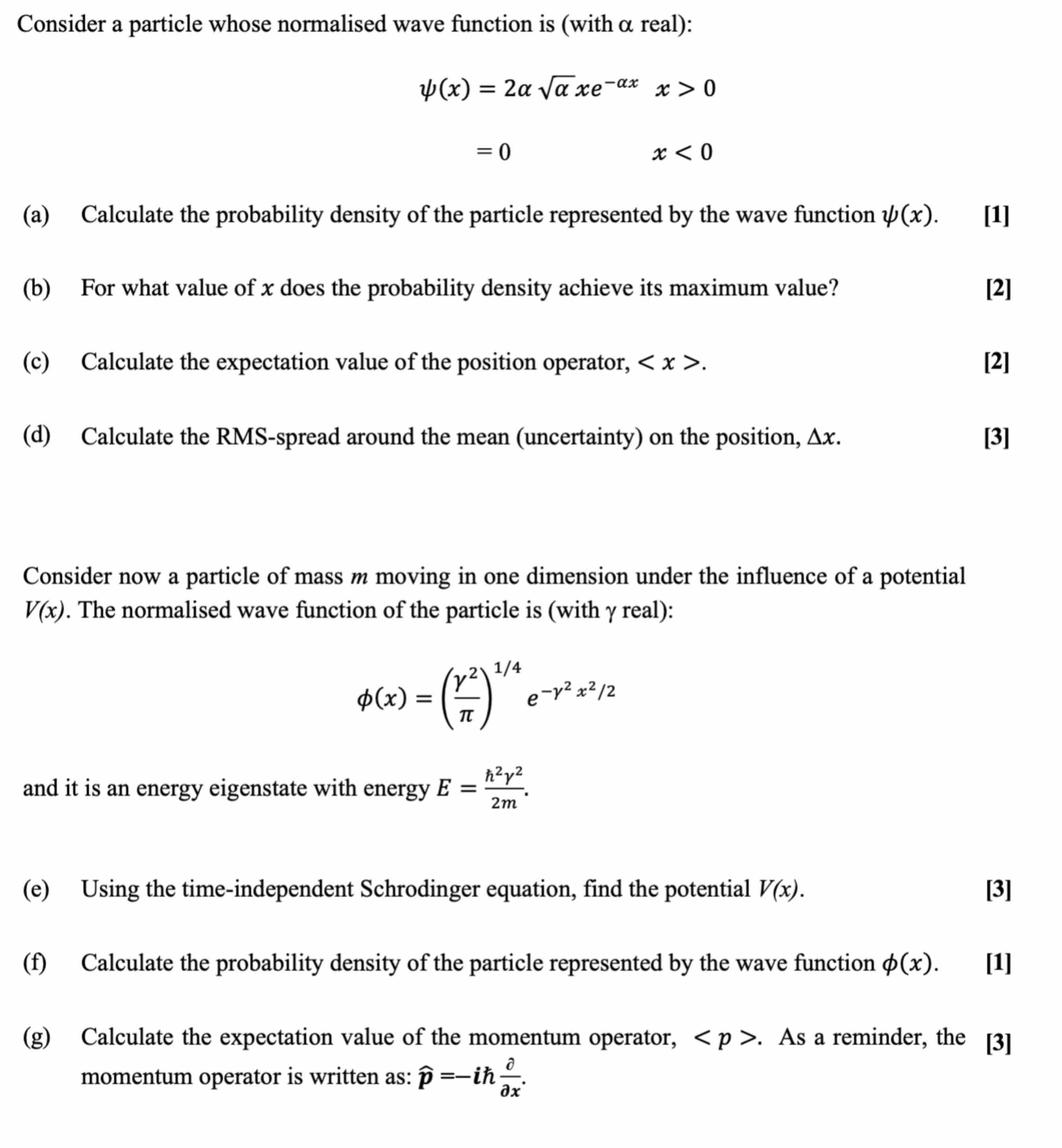 Solved Consider A Particle Whose Normalised Wave Function Is