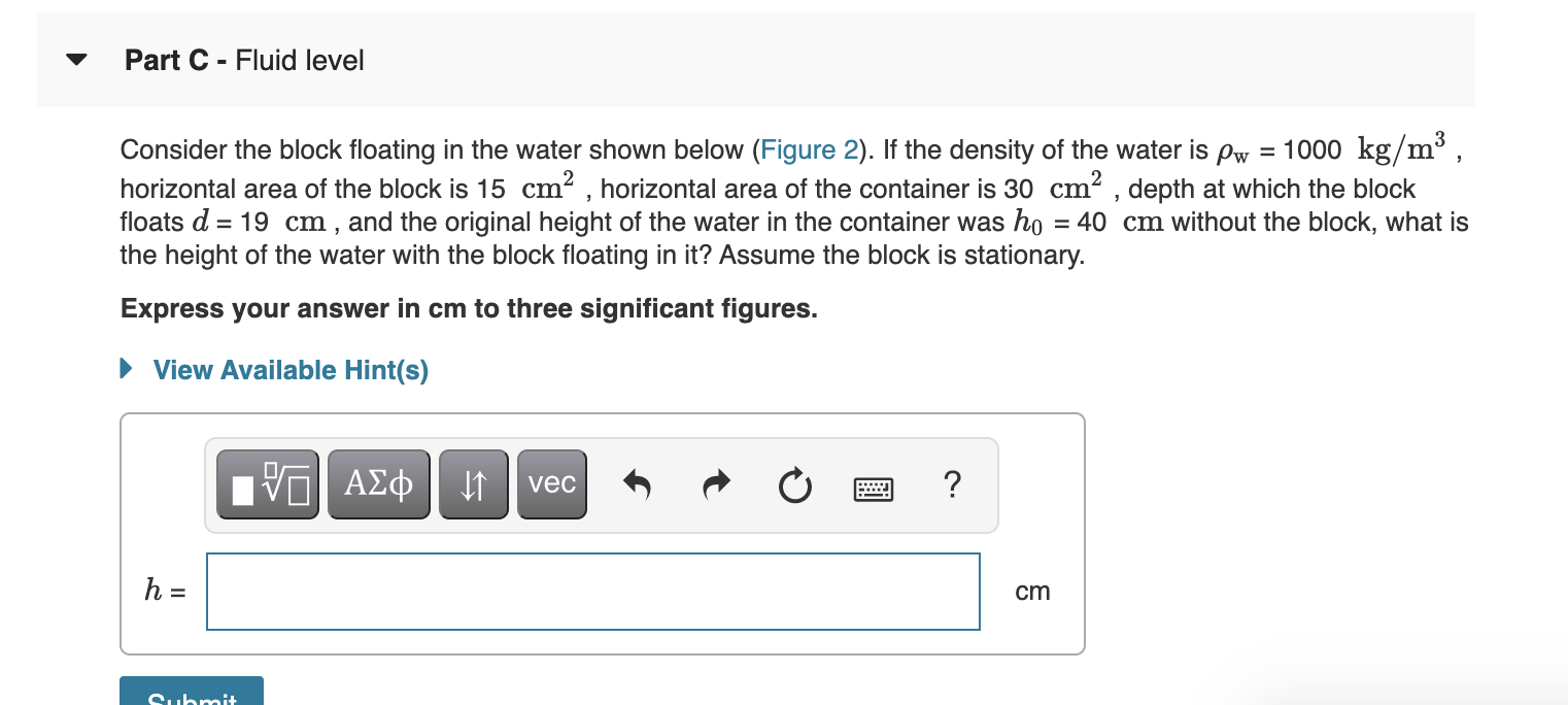 Solved Buoyancy 1 of 3 A Review Learning Goal: Part A - | Chegg.com