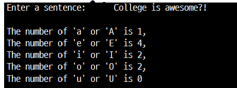 Solved [4] Problem: Vowels counting - switch For a given | Chegg.com