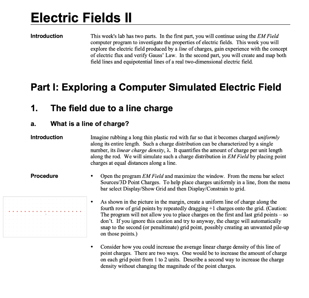 Electric Fields II Introduction This week's lab has | Chegg.com