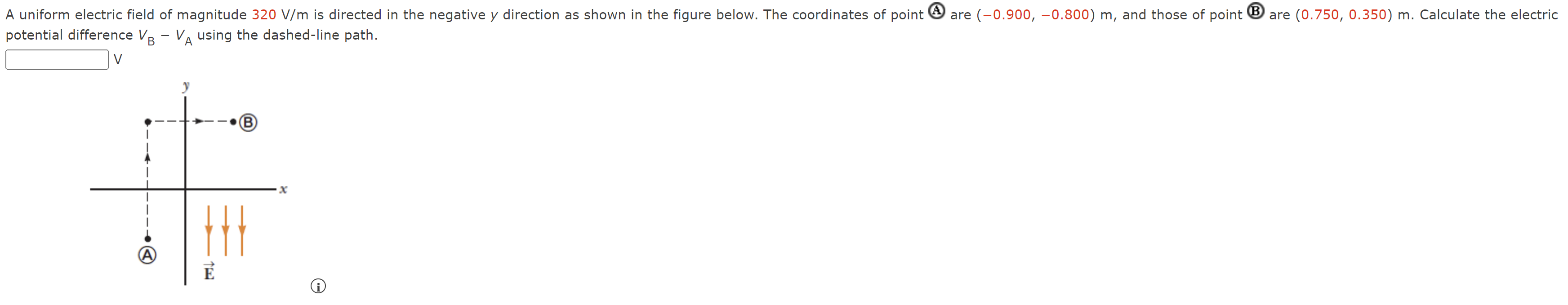 potential difference VB-VA ﻿using the dashed-line | Chegg.com