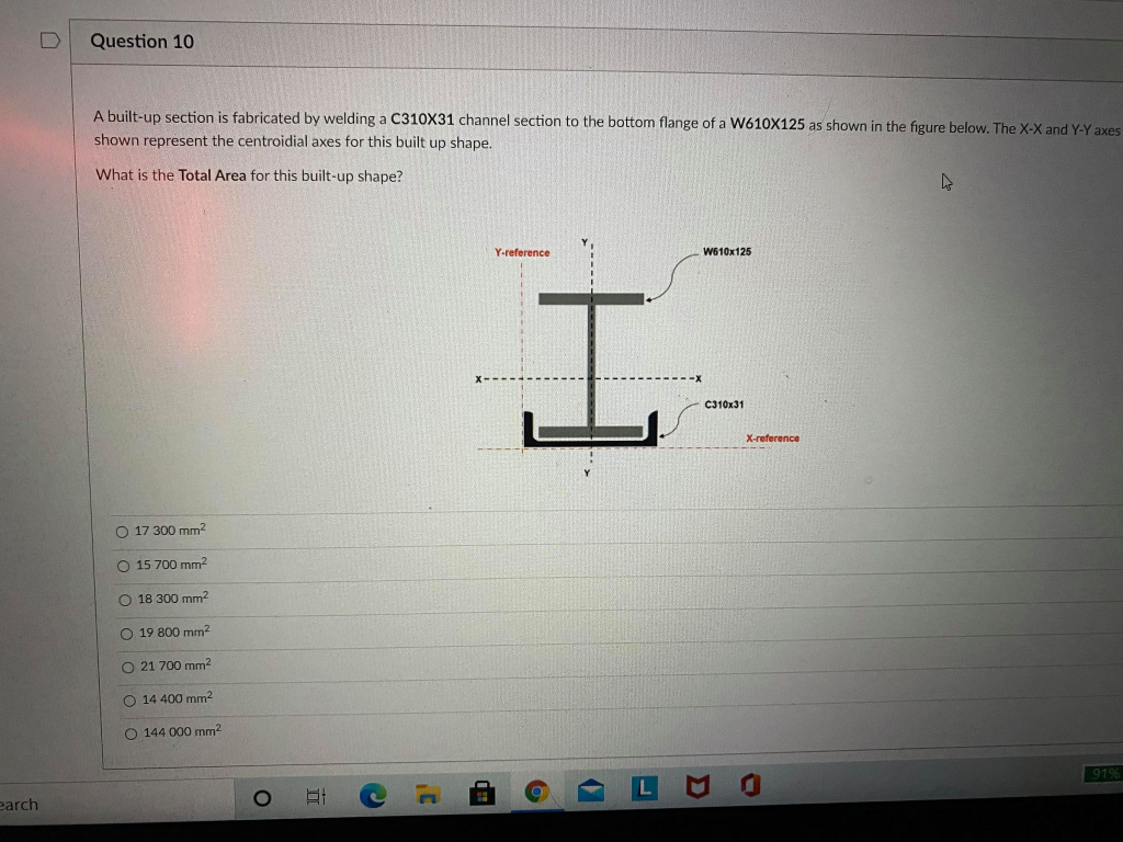 Solved Question 10 A built-up section is fabricated by | Chegg.com