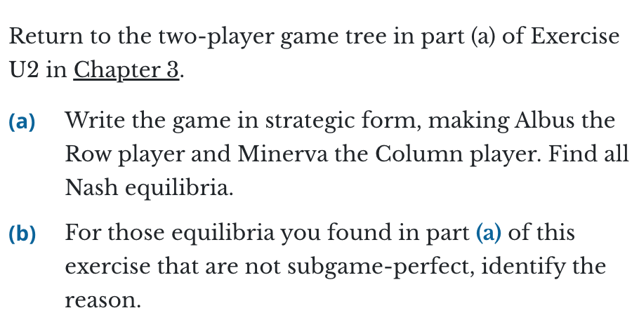 Solved Return To The Two Player Game Tree In Part A Of 