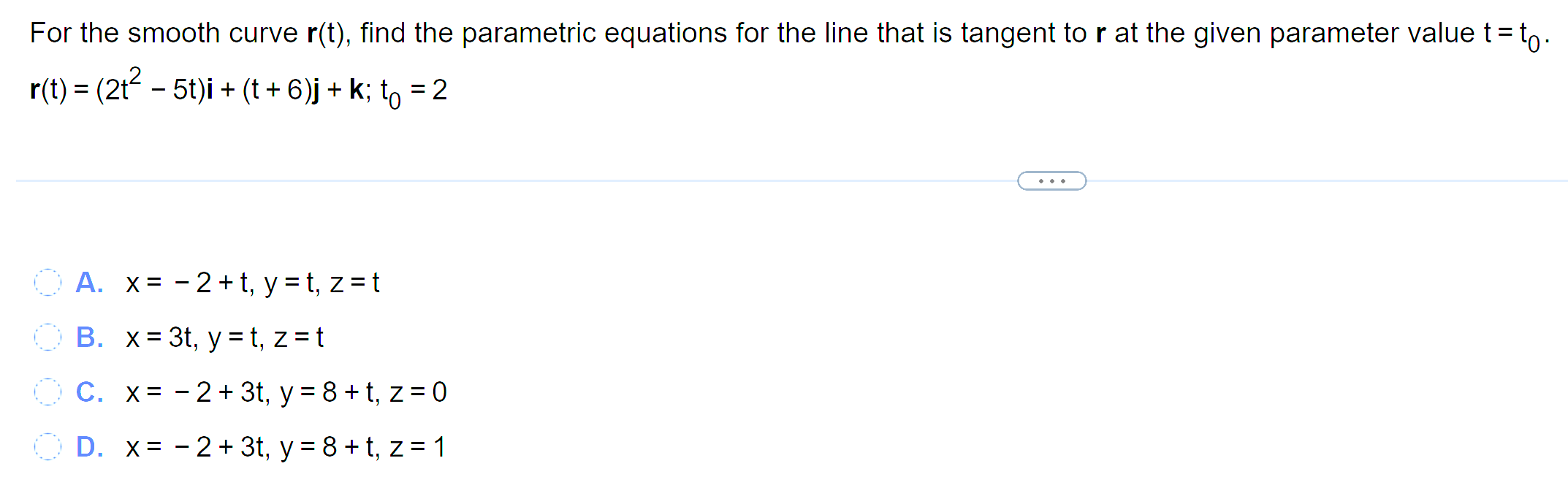 Solved For the smooth curve r(t), find the parametric | Chegg.com