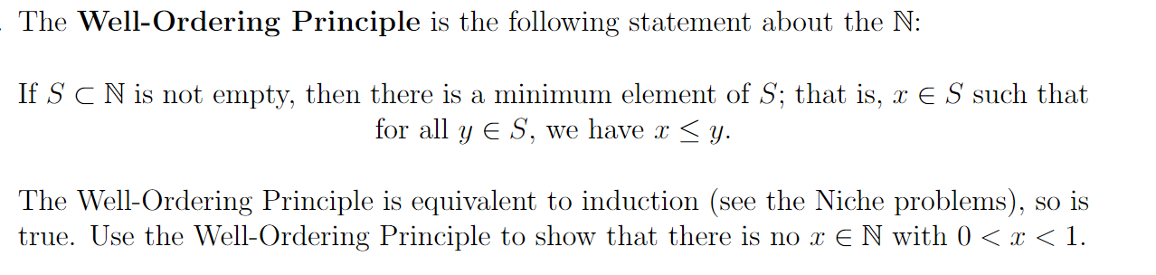 Solved The Well-Ordering Principle is the following | Chegg.com