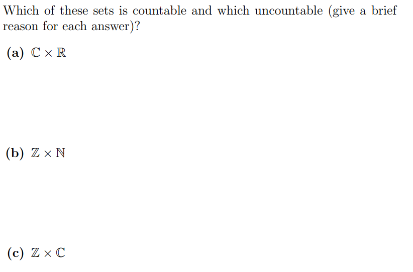 Solved Which of these sets is countable and which | Chegg.com