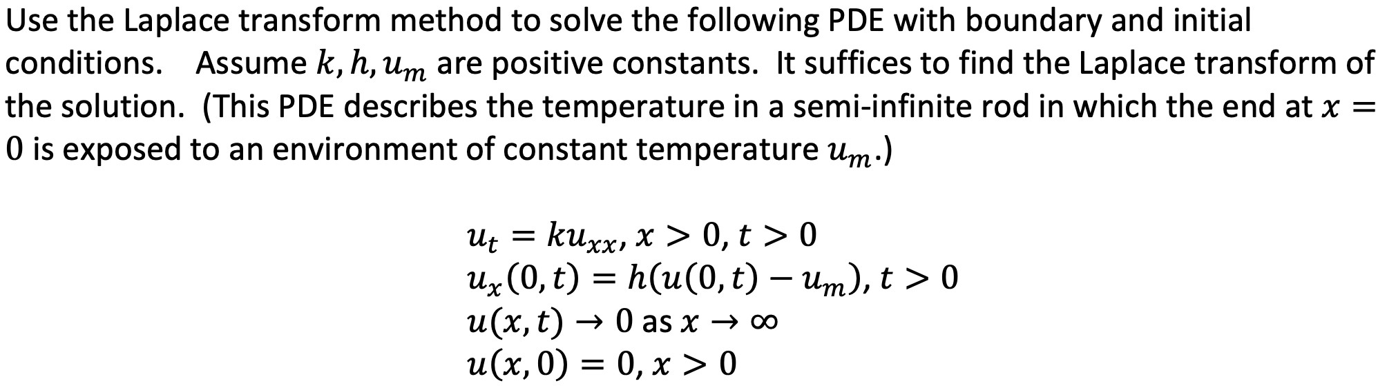 Solved Use the Laplace transform method to solve the | Chegg.com