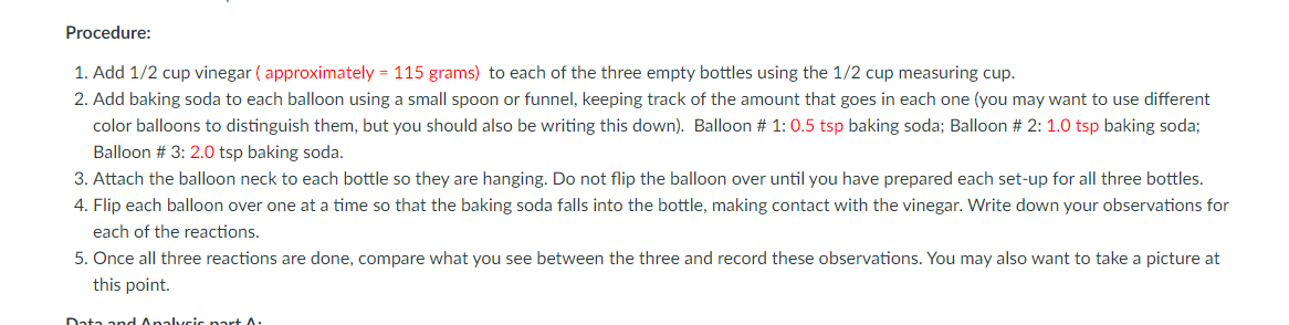 Solved 1. Add 1/2 cup vinegar ( approximately =115 grams) to | Chegg.com