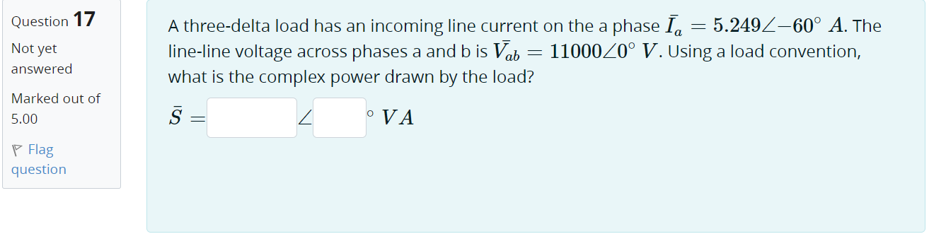 Solved A balanced positive sequence load is providing | Chegg.com