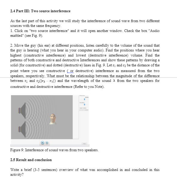 2.4 Part III: Two source interference As the last | Chegg.com