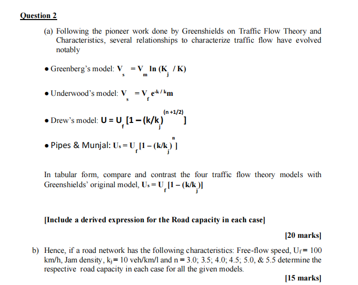 Solved Question 2 (a) Following the pioneer work done by | Chegg.com