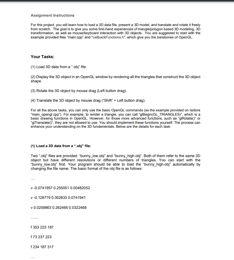 Solved Assignment Instructions For this project, you will | Chegg.com