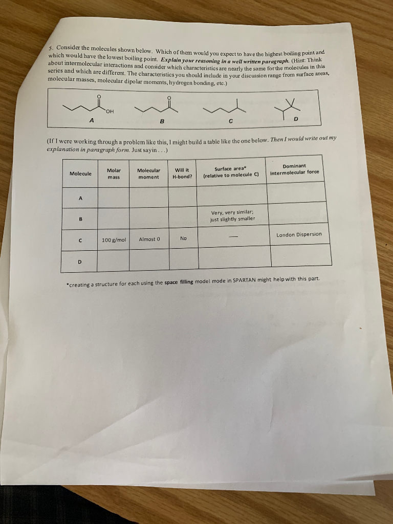 Solved 5. Consider the molecules shown below. Which of them | Chegg.com