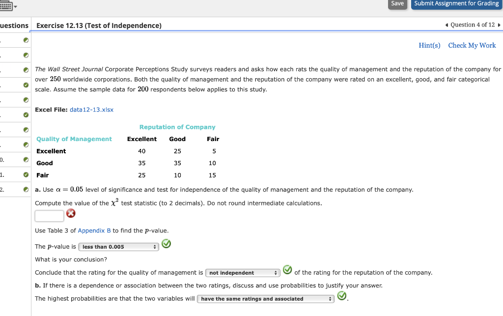 Solved Save Submit Assignment for Grading uestions Exercise | Chegg.com