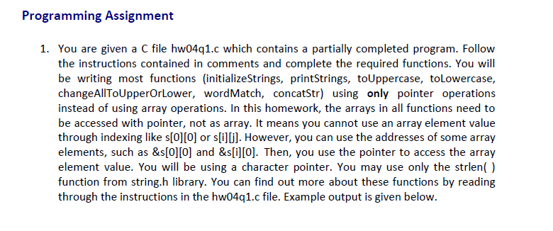 Solved Programming Assignment 1 You Are Given A C File Chegg