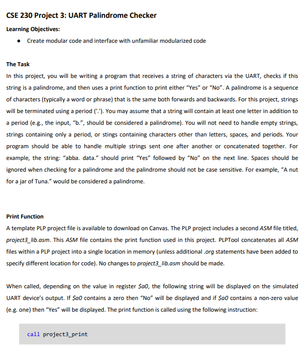 Solved The Task In this project, you will be writing a | Chegg.com