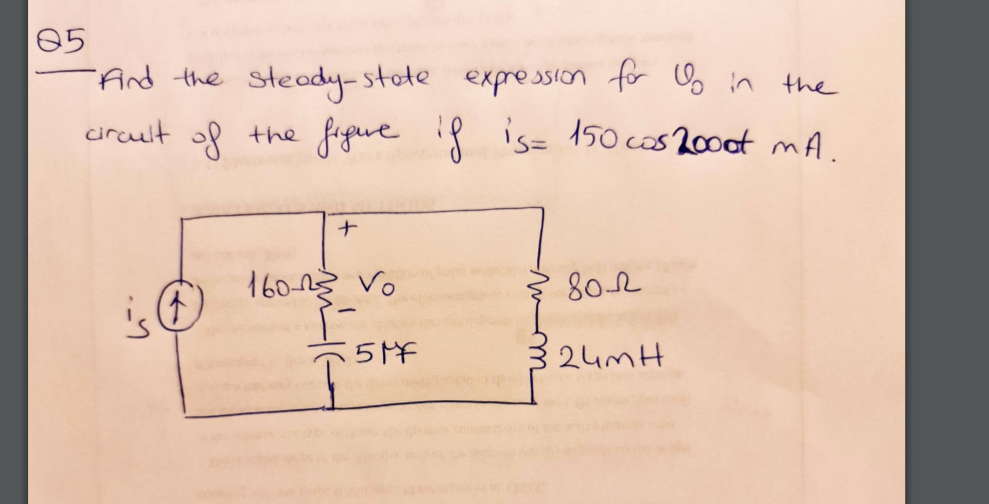 Solved 05 The And The Steady State Expression For Us In