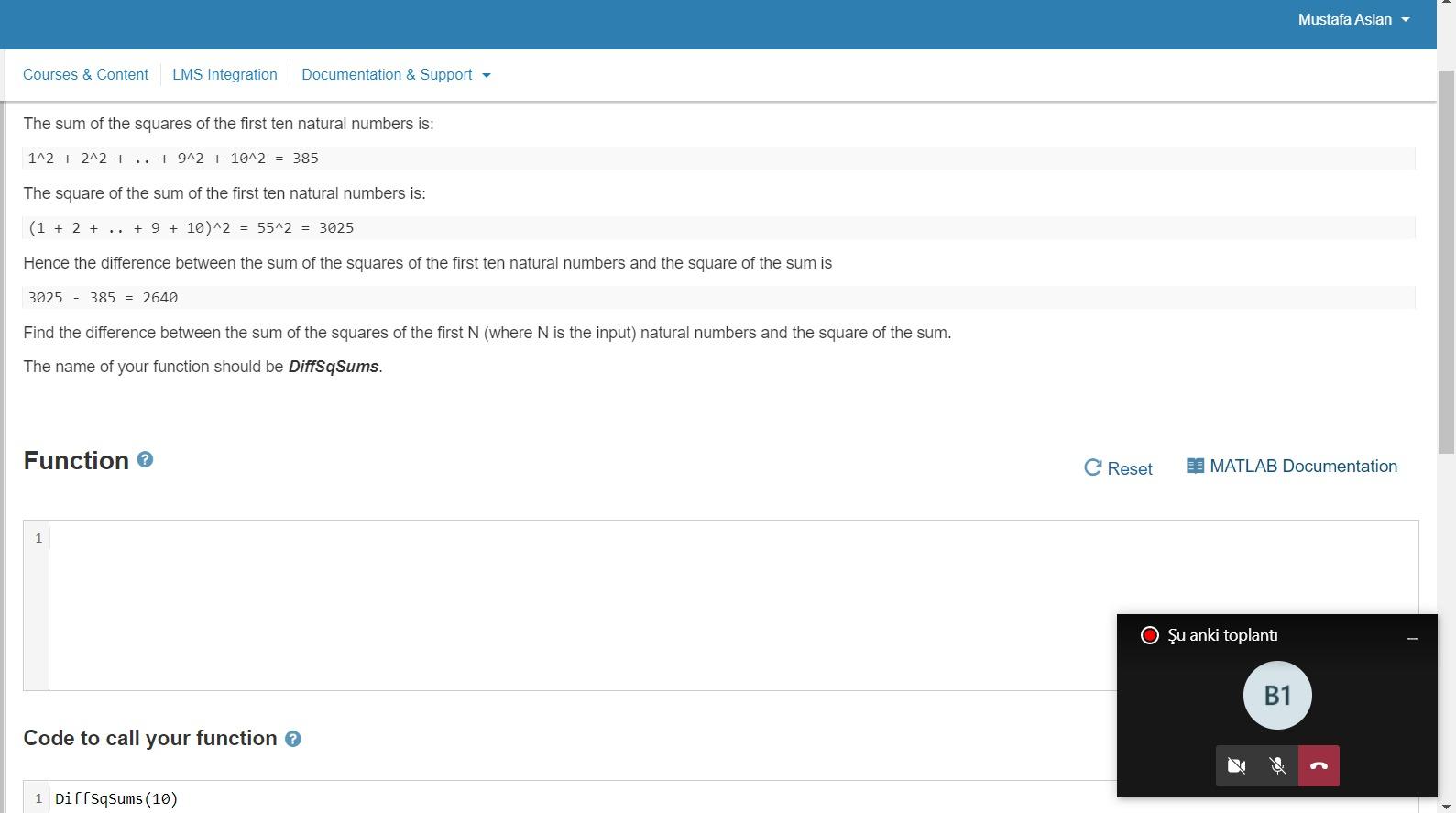 Solved Mustafa Aslan - Courses & Content LMS Integration | Chegg.com