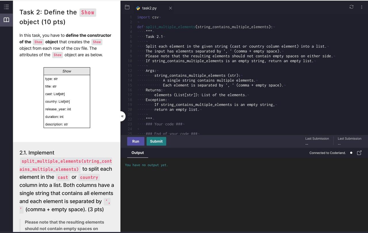 Solved ☐ Task 2: Define the Show object (10 pts) In this | Chegg.com