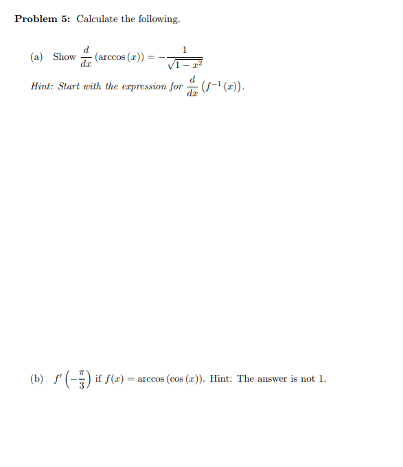 Solved Problem 5: Calculate the following.(a) ﻿Show | Chegg.com