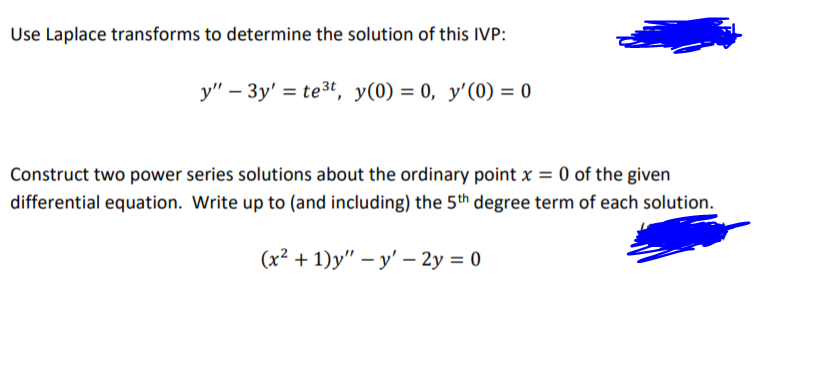 Solved Use Laplace transforms to determine the solution of | Chegg.com