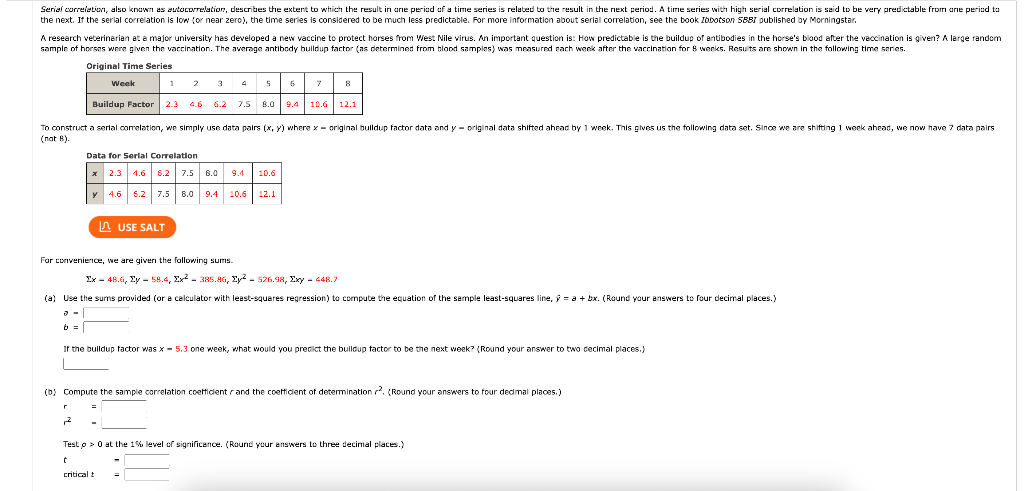Solved the next. If the serial correlation is Iow Lor near | Chegg.com