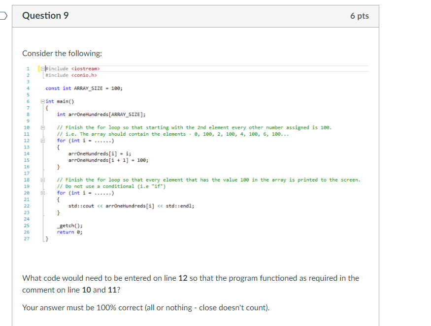 Solved 1 Given The Declaration Int Array 10 The 