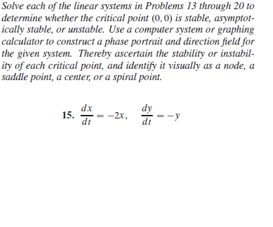 Solved Solve each of the linear systems in Problems 13 | Chegg.com
