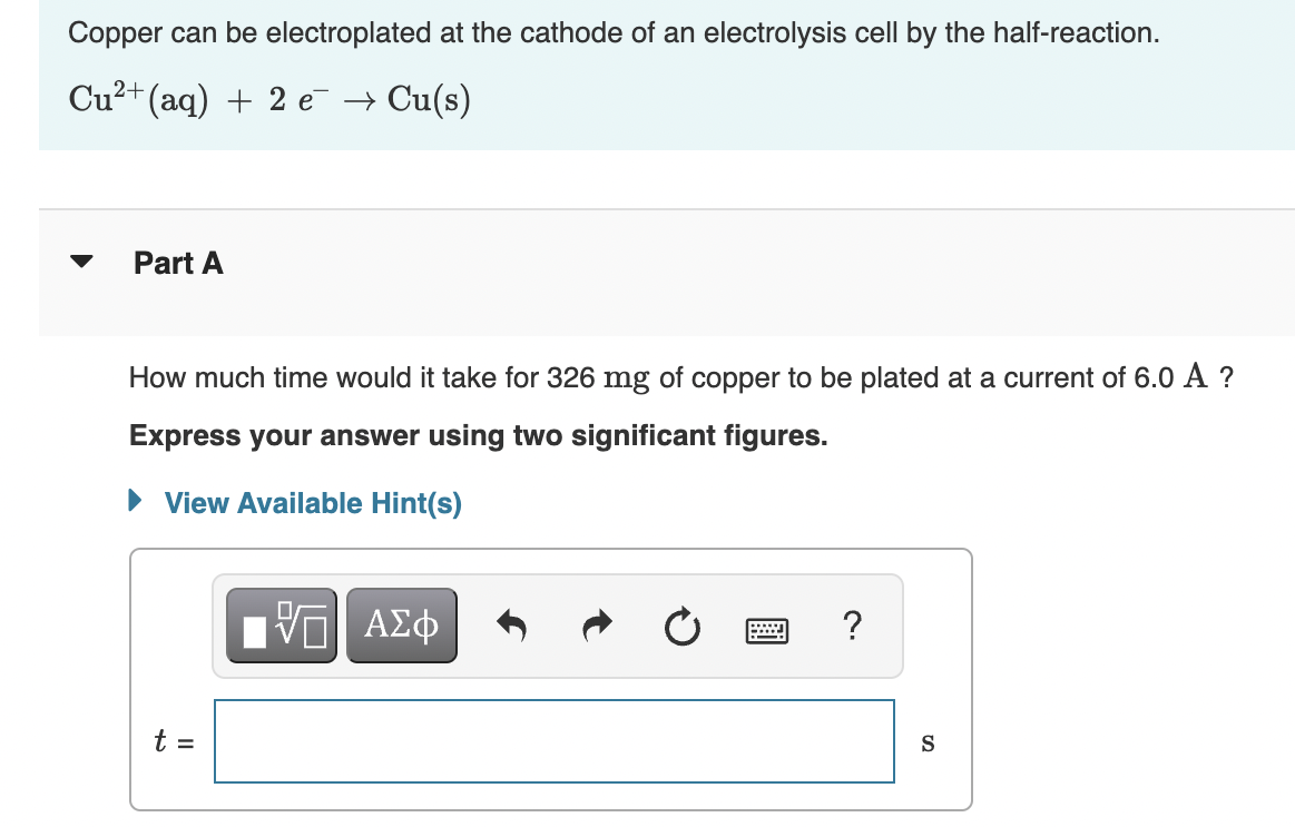 Solved \begin{tabular}{l|l} A Cu/ Cu2+ concentration cell | Chegg.com