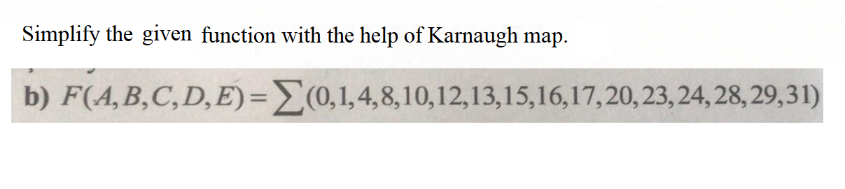 Solved Simplify the given function with the help of Karnaugh | Chegg.com