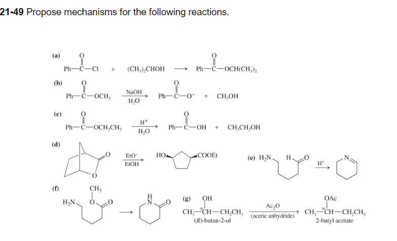Solved 21-49 Propose mechanisms for the following reactions. | Chegg.com