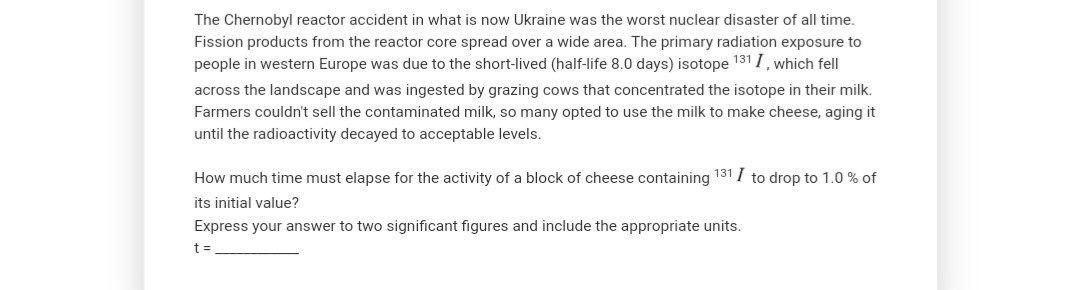 Solved The Chernobyl reactor accident in what is now Ukraine | Chegg.com