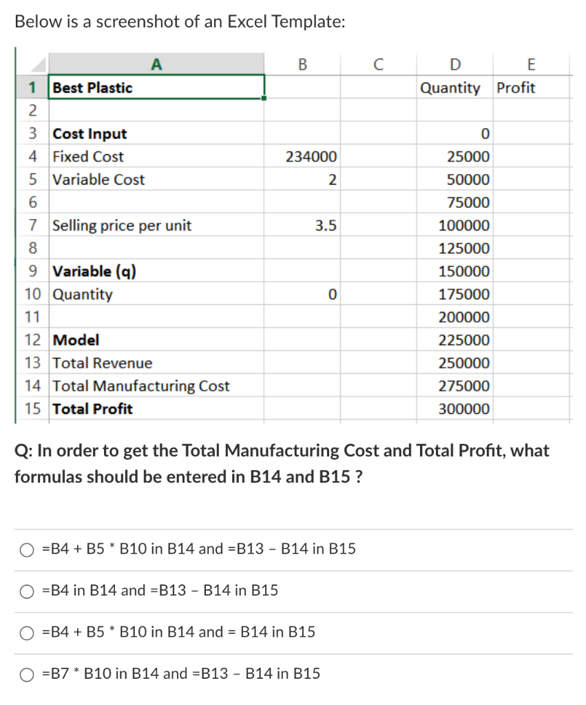 Cost Per Unit Excel Template