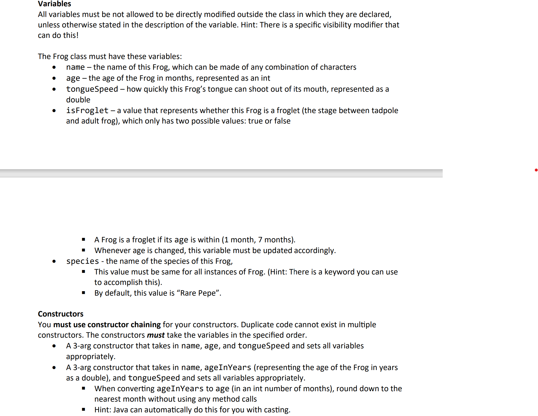 Solved Solution Description Create files the files Fly.java, | Chegg.com