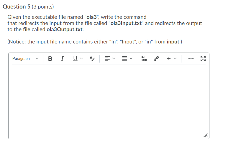 Solved Question 3 (3 points) Given the executable file named | Chegg.com
