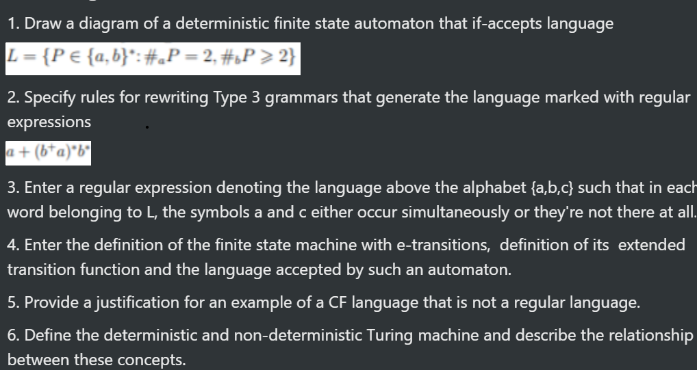 Solved 1. Draw a diagram of a deterministic finite state | Chegg.com