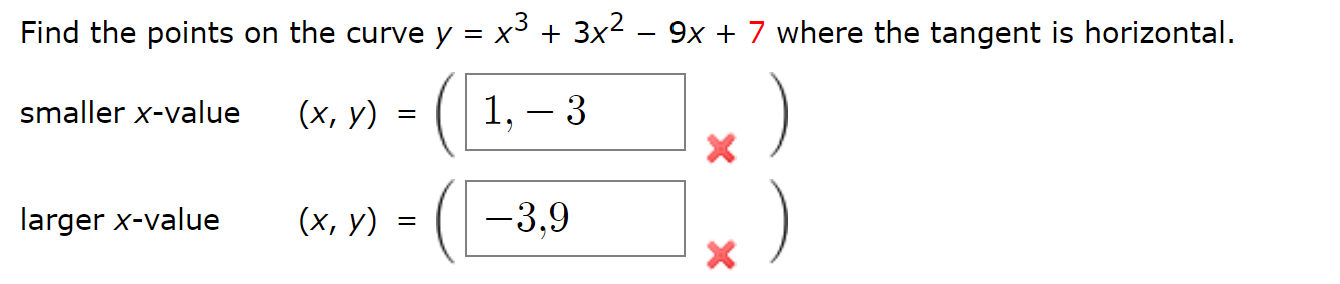 Solved Find the points on the curve y = x3 + 3x2 – 9x + 7 | Chegg.com