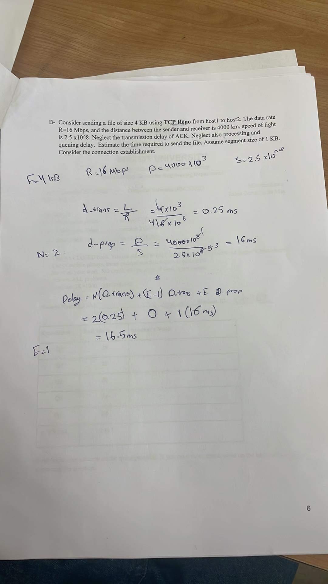 Solved B- Consider sending a file of size \\( 4 | Chegg.com