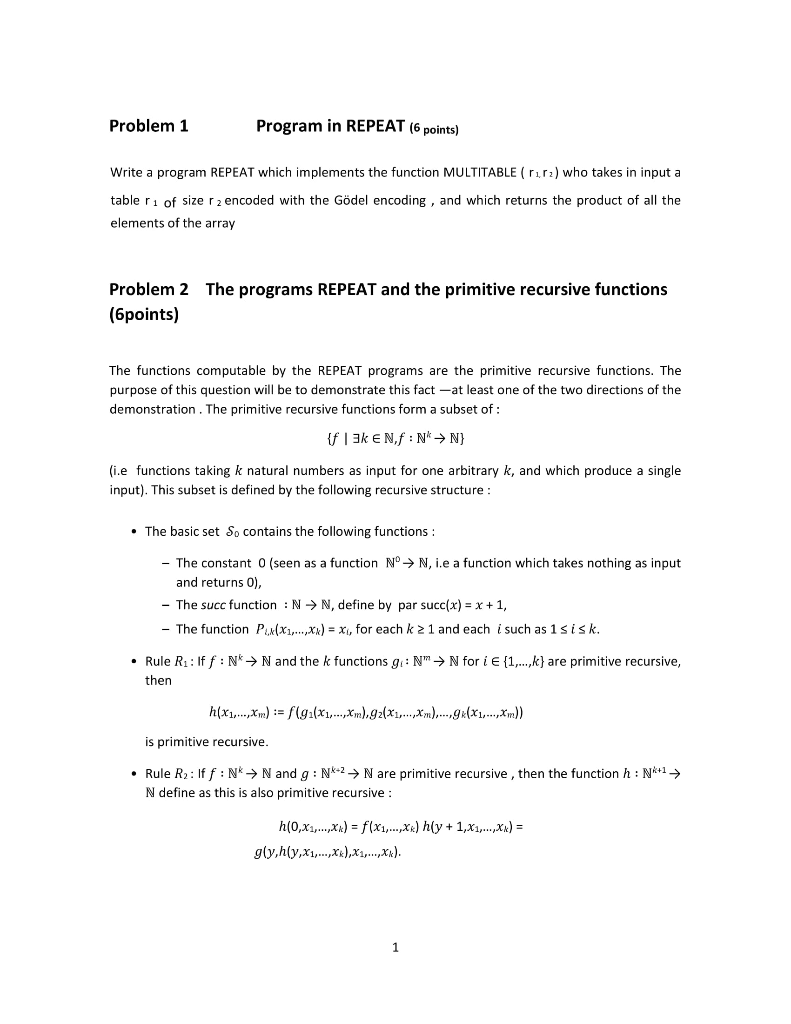Problem 1 Program in REPEAT (6 points) Write a | Chegg.com