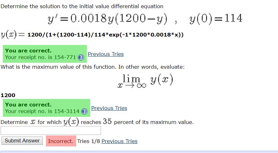 Solved Determine the solution to the initial value | Chegg.com