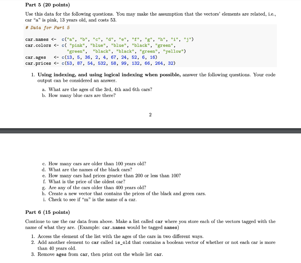 Solved Written Section Type your answers on the rmd template | Chegg.com
