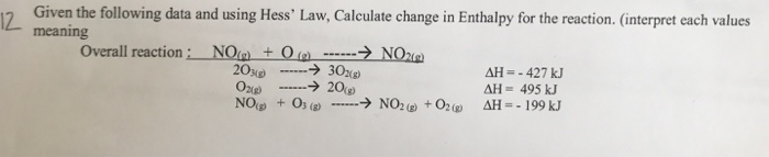 Solved Given the following data and using Hess' Law, | Chegg.com