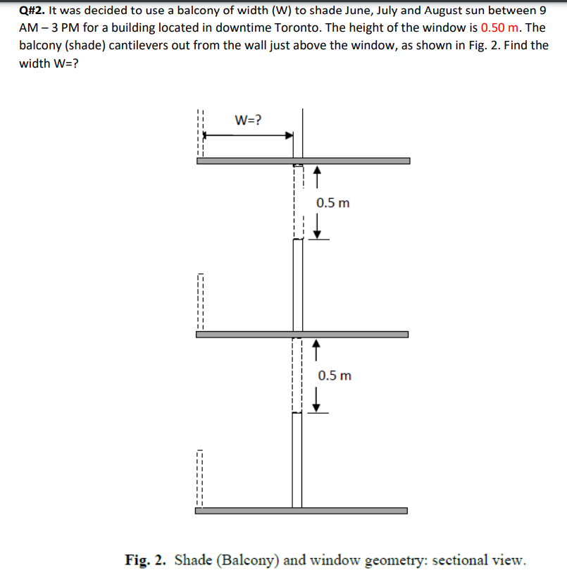 Solved . It was decided to use a balcony of width (W) to | Chegg.com