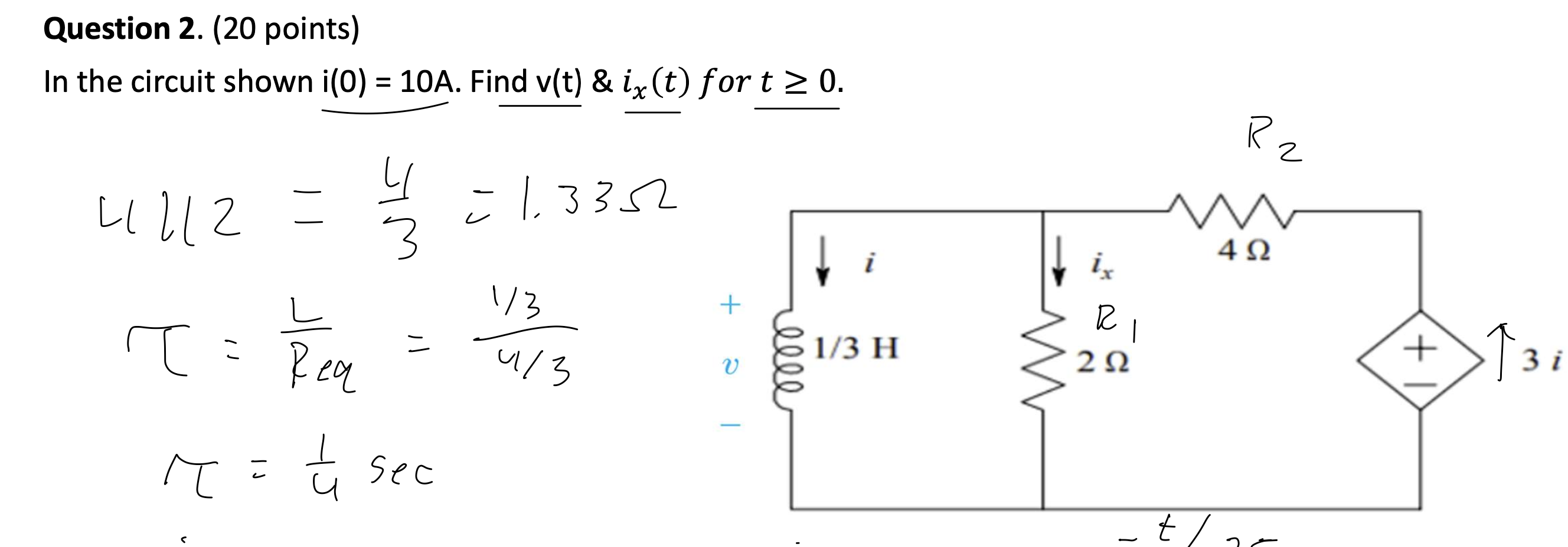 Solved Question 2. (20 ﻿points)In the circuit shown | Chegg.com