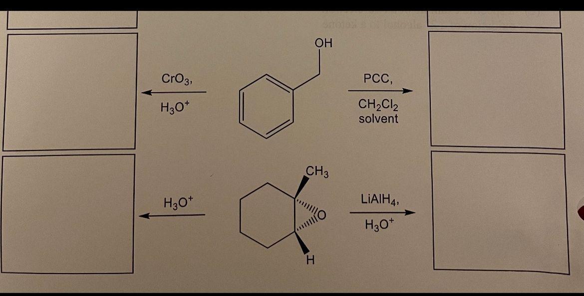 Solved ←H3O+CrO3, CH2Cl2 PCC, solvent H3O+ LAlH4 | Chegg.com