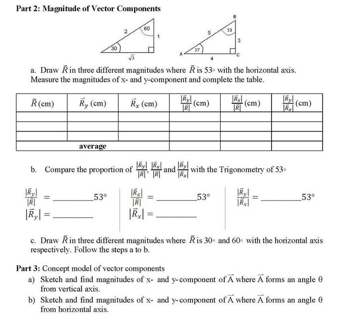 Solved Part 2: Magnitude of Vector Components a. Draw R in | Chegg.com