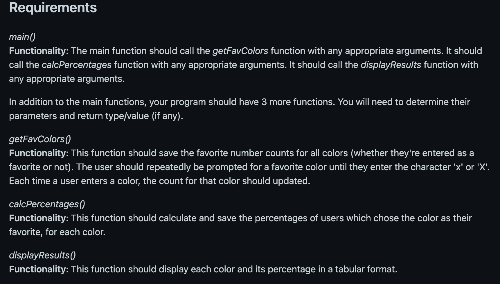 Solved Program Ranked Choice: ROYGBIV! We're going to build | Chegg.com