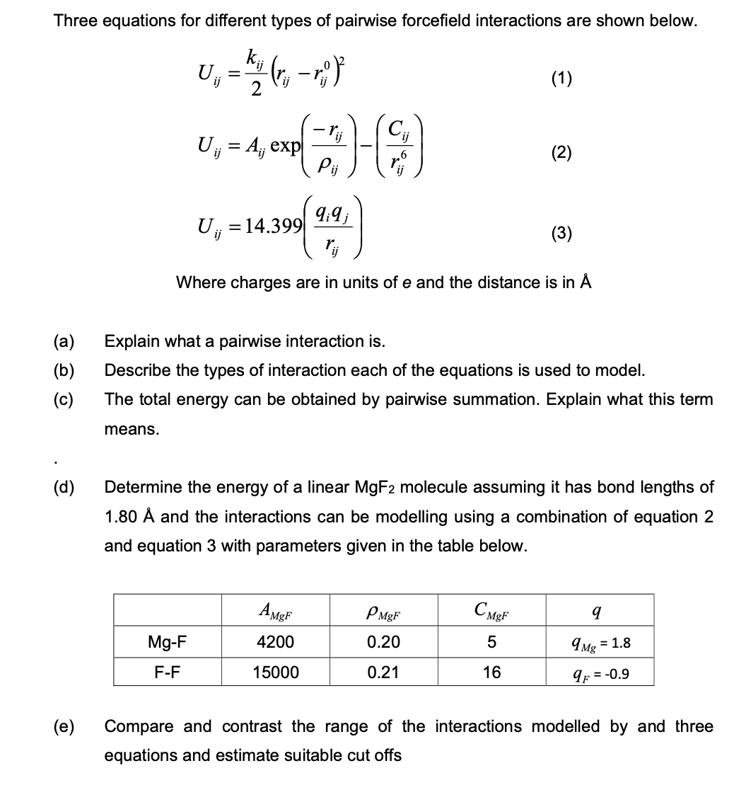 Solved Three equations for different types of pairwise | Chegg.com